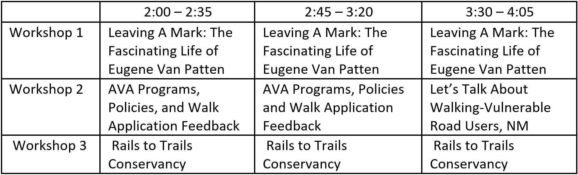 2025 Convention Schedule – AVA